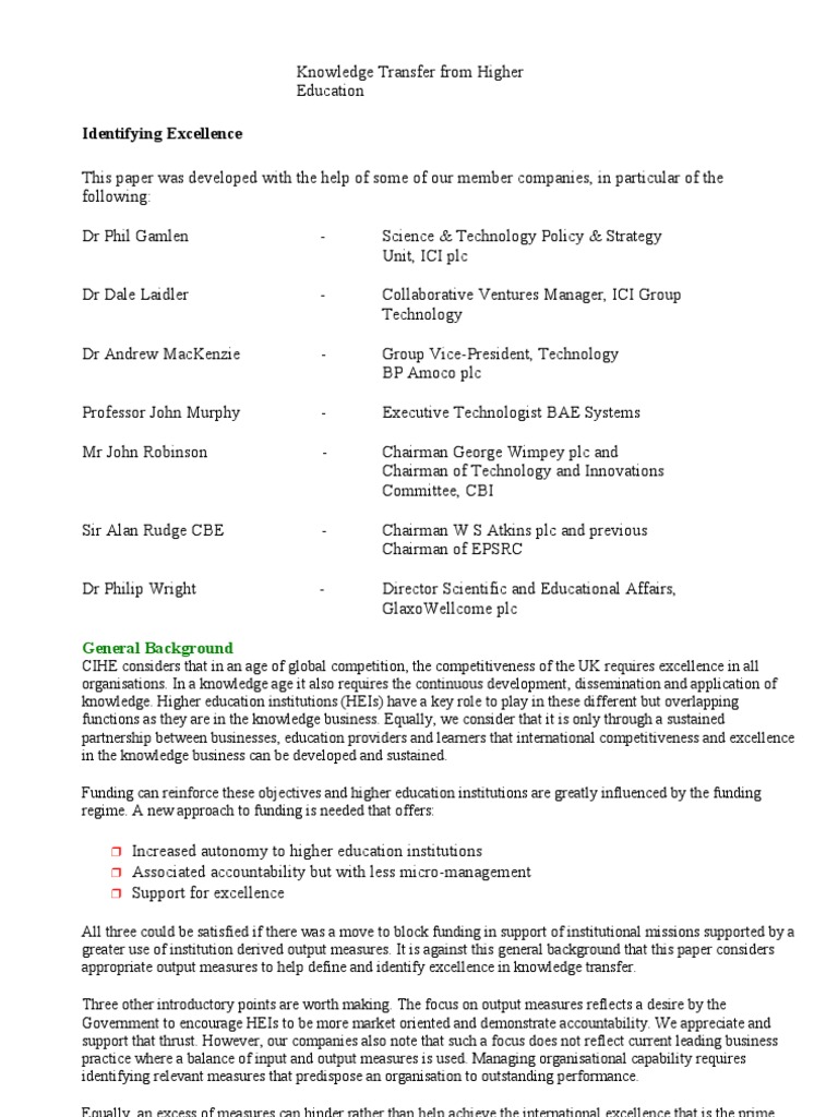 CIHE - 0008knowledgetransfer | PDF | Knowledge | Economies