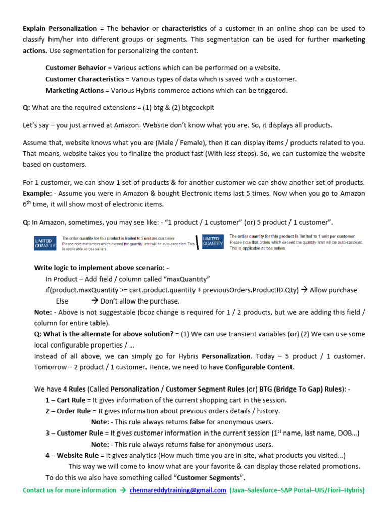 11 Hybris Personalization | PDF | Market Segmentation | Computer Programming