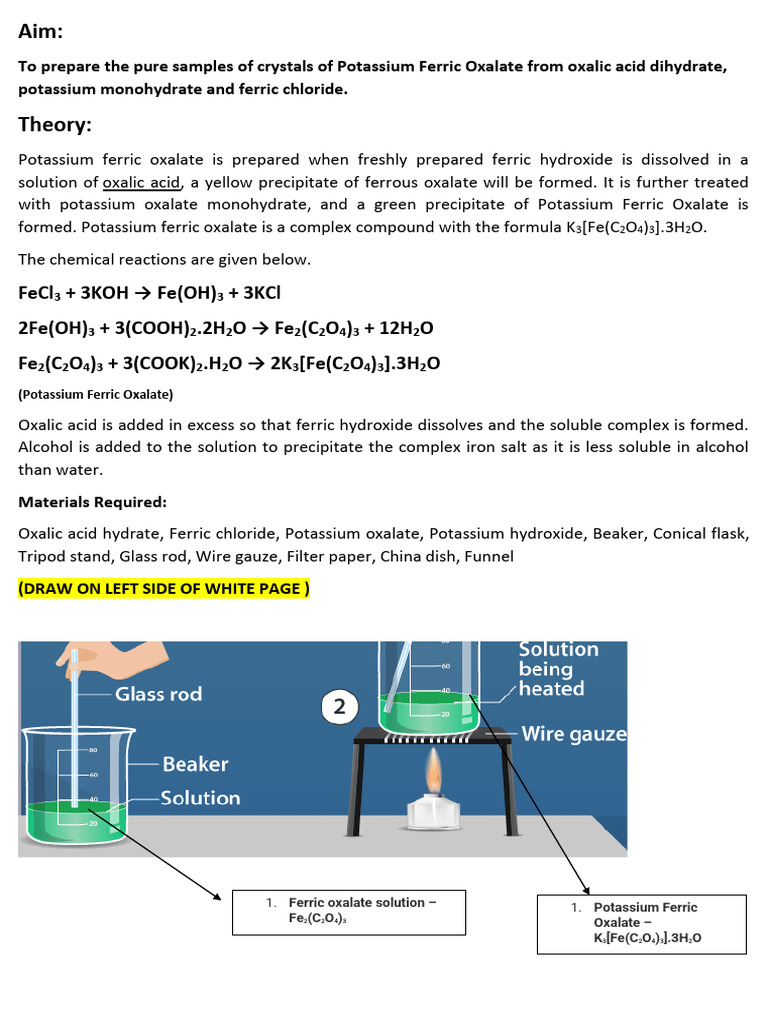 Preparation of Potassium Ferric Oxalate | PDF | Precipitation ...