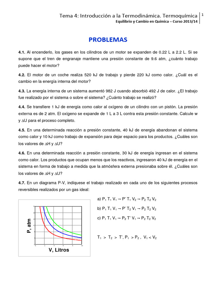 Tema_4_Problemas_1314 | PDF | Calor | Gases