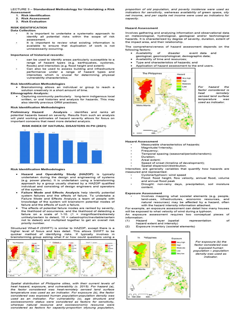 Standardized Methodology For Undertaking A Risk Assessment | PDF | Risk ...