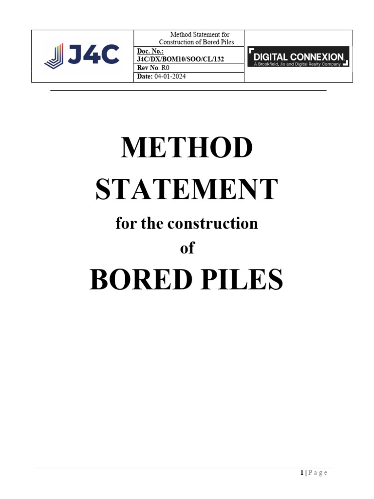MS - Piling Works | PDF | Deep Foundation | Borehole