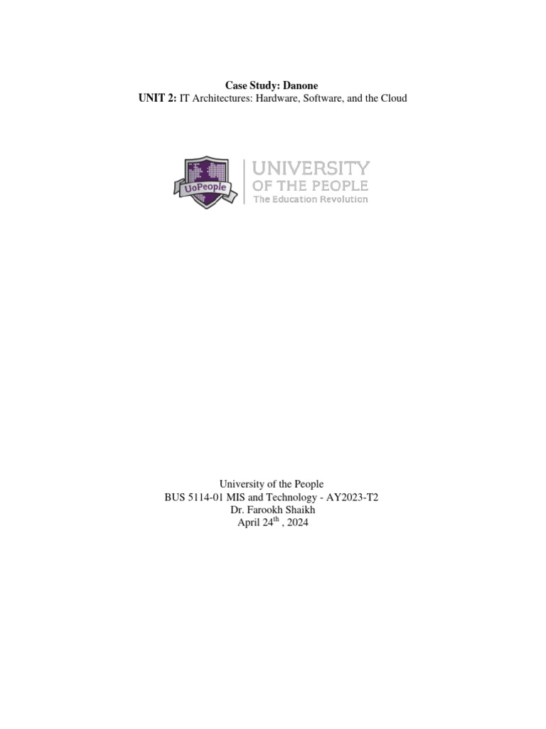 BUS5114 Danone | PDF | Sustainability | Innovation