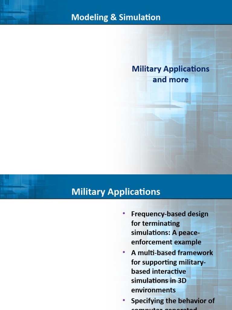 Module 7 Military Applications | PDF | Simulation | Health Care