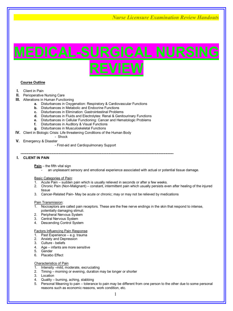 Medical Surgical Nursing Review | PDF