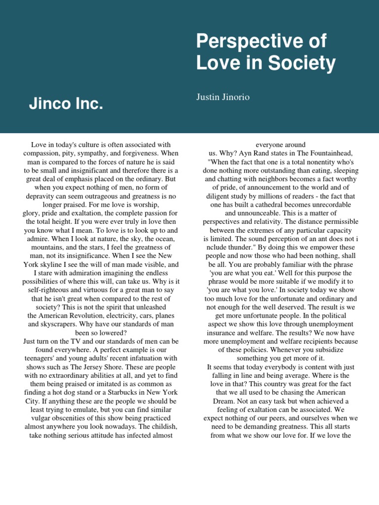 Love in Society | PDF