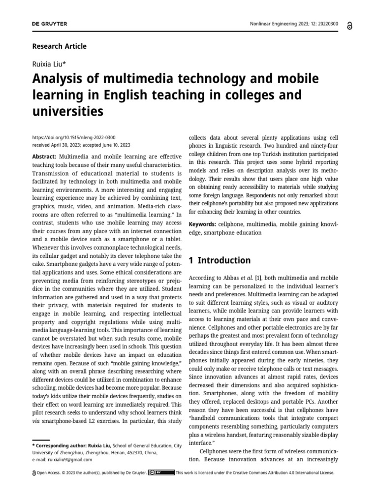 10.1515 - Nleng 2022 0300 | PDF | Multimedia | Educational Technology