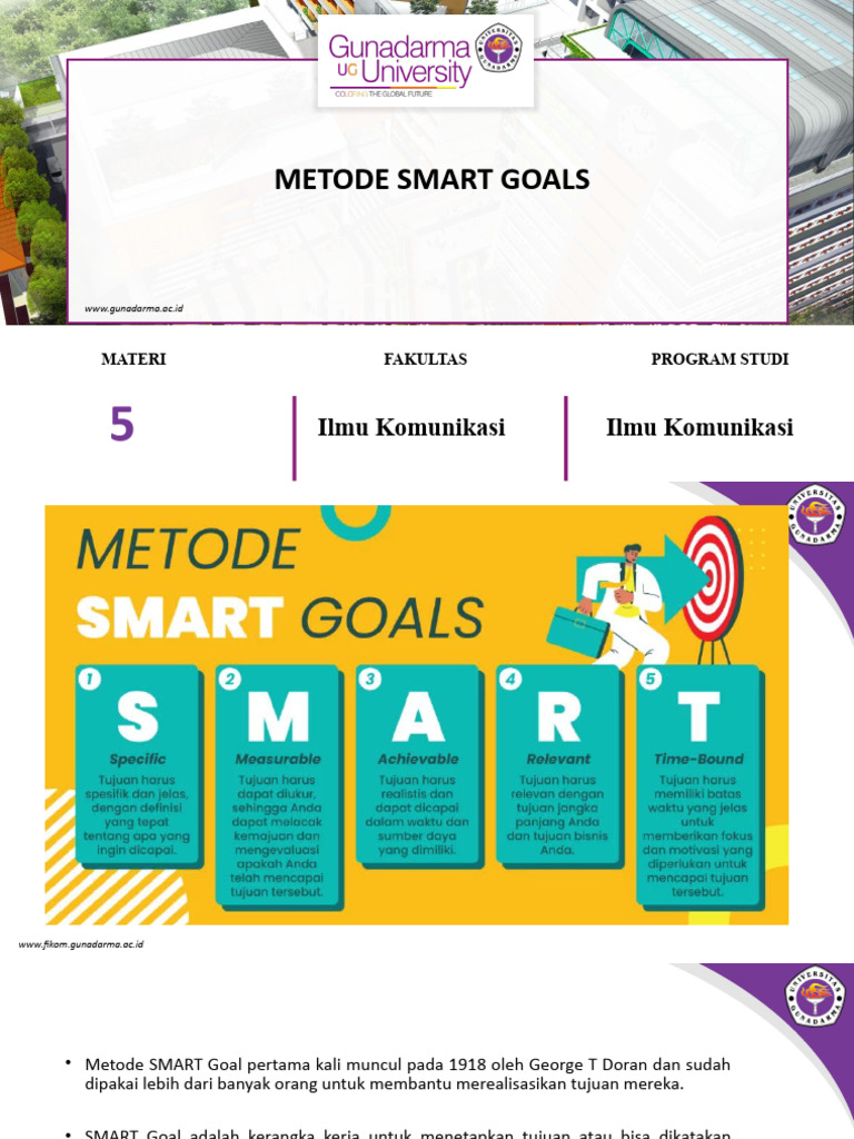 Pertemuan 5 - Metode SMART Goals | PDF | Karier & Perkembangan