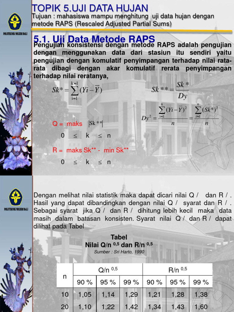 Uji Konsistensi Hujan RAPS | PDF