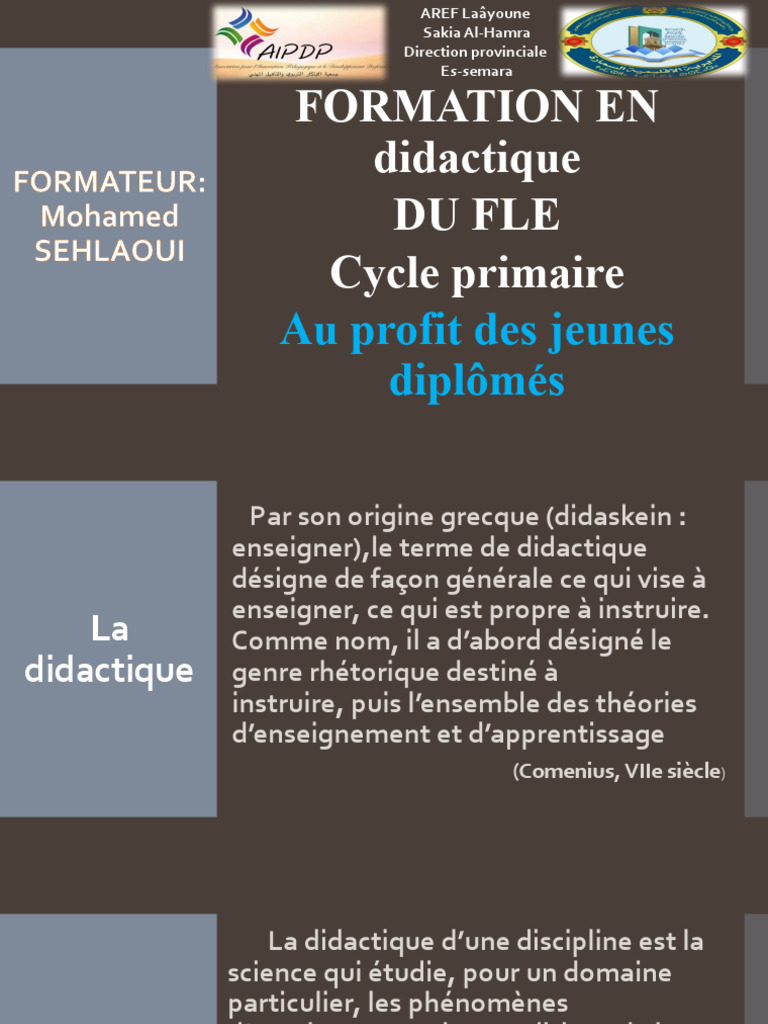 Formation Didactique FLE Primaire | PDF | Pédagogie | Apprentissage