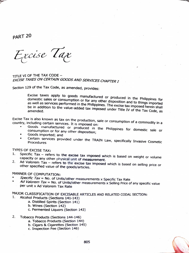 Excise Tax Notes Tabag | PDF | Taxes | Excise