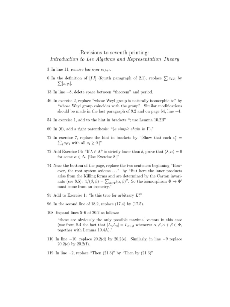 Humphreys - Errata | PDF