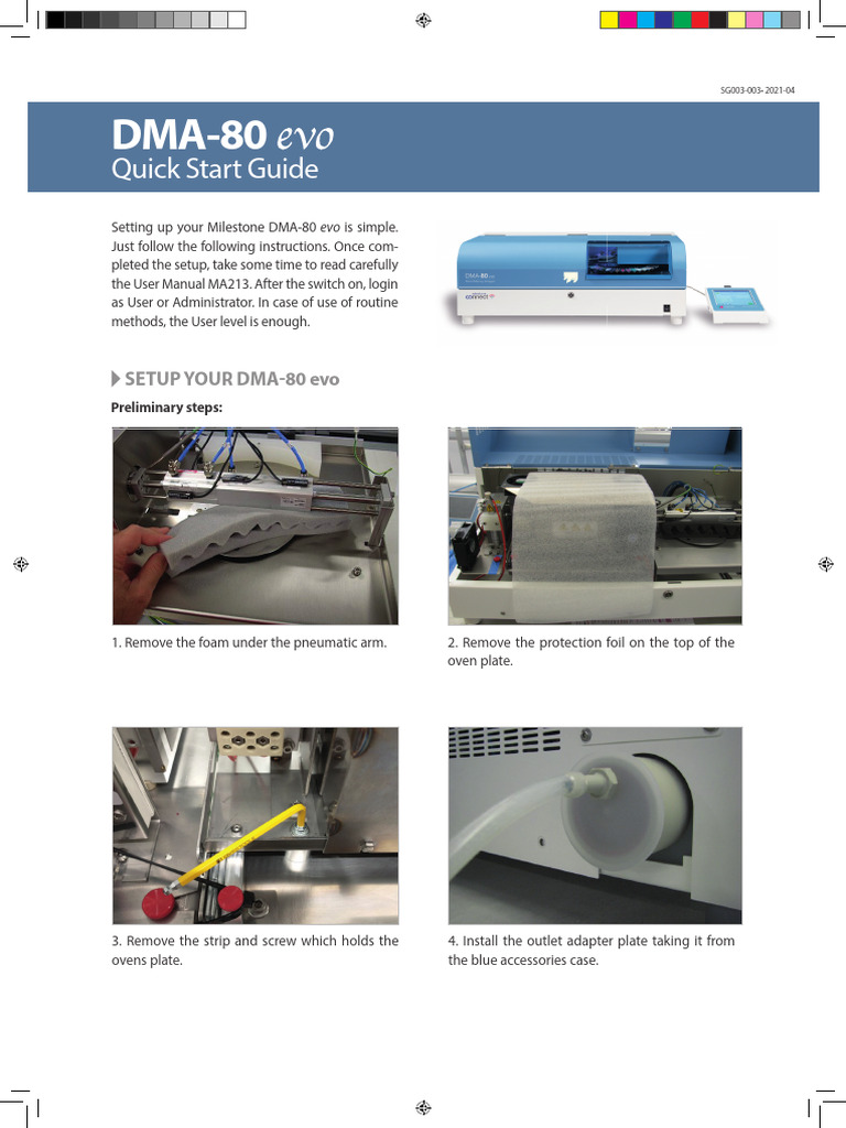 Quick Start Guides - DMA-80 Evo SG03 | PDF | Calibration | Fuse ...