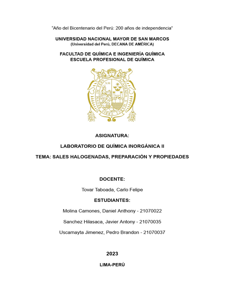 Informe 2 Ino2 | PDF | Redox | Sal (química)
