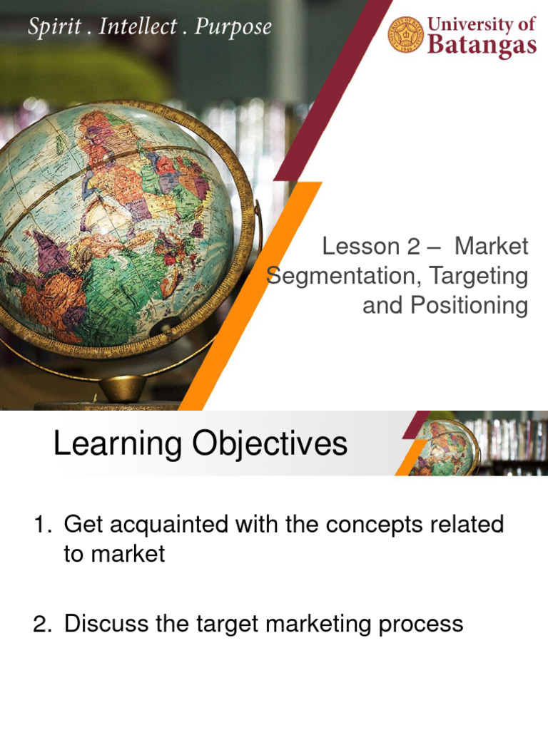 Lesson 2 - Market Segmentation Targeting and Positioning | PDF | Market ...