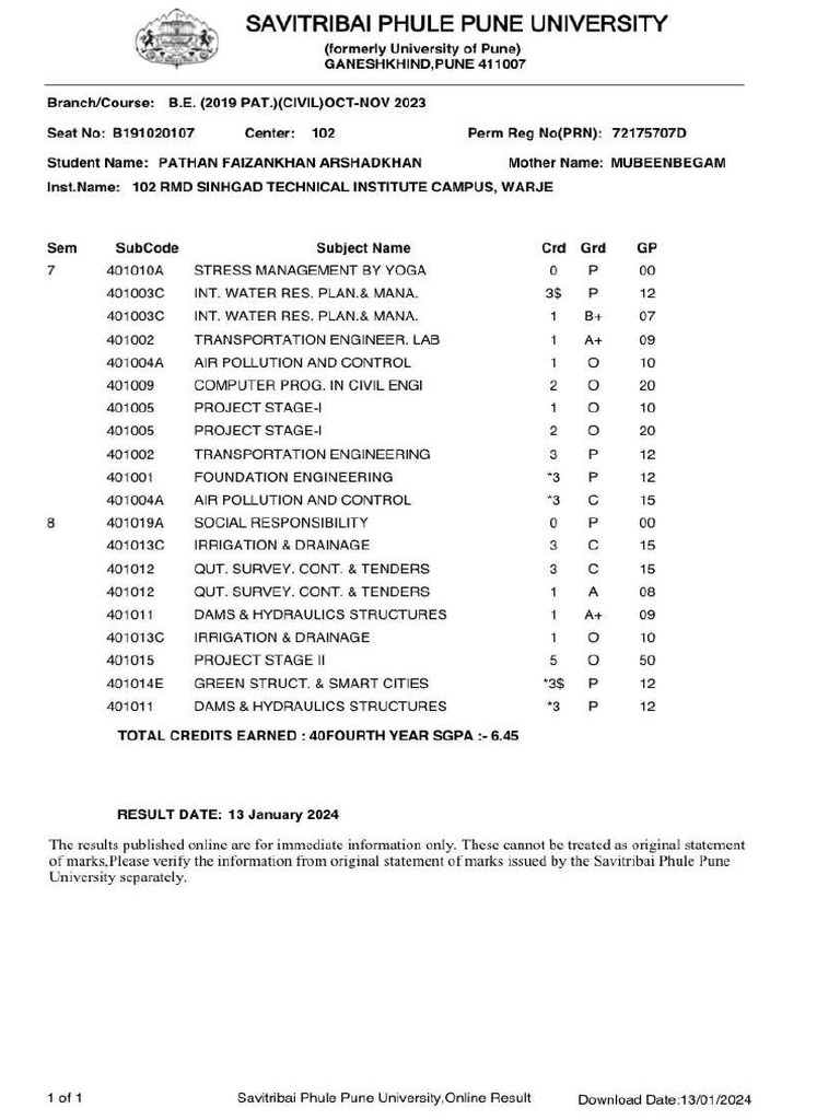 PDF Certificate Sppu | PDF