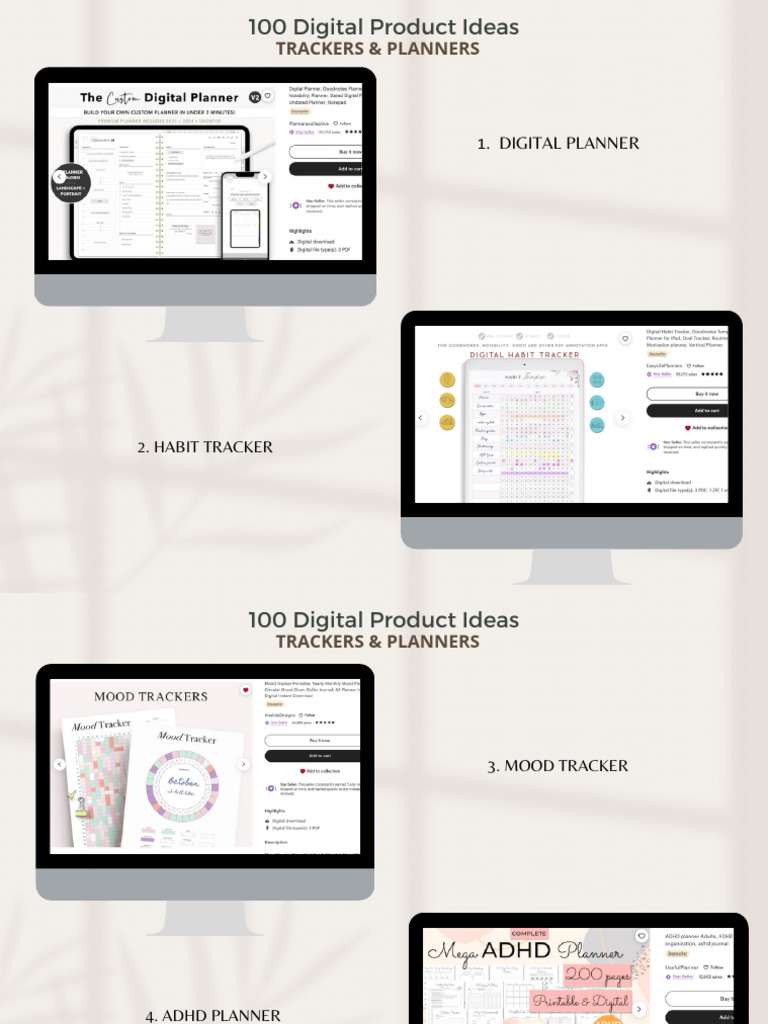 100 Digital Product Ideas Overview | PDF