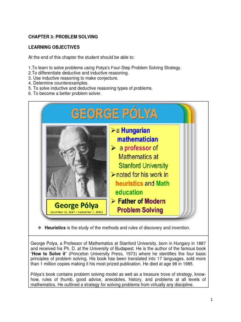 Chapter 3 Problem Solving | PDF | Argument | Deductive Reasoning Chapter 3 Problem Solving | PDF | Argument | Deductive Reasoning