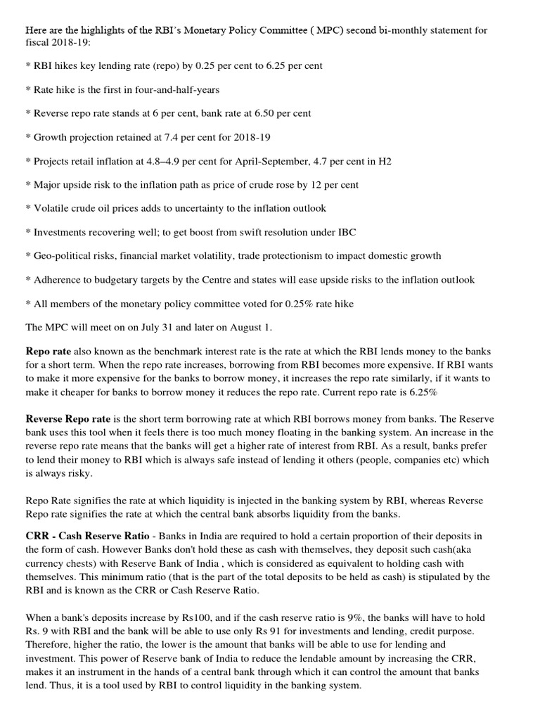 Rbi Notes | PDF | Reserve Bank Of India | Banks