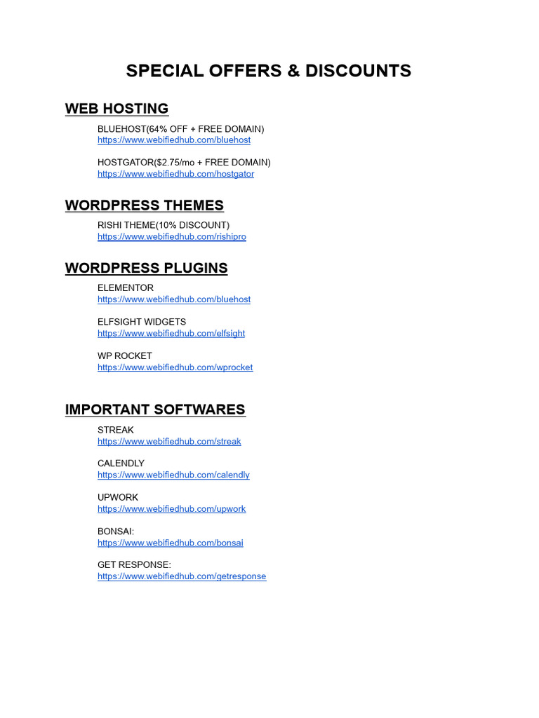 Special Offers & Discounts | PDF