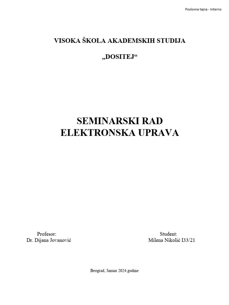 Elektronska Uprava PDF | PDF