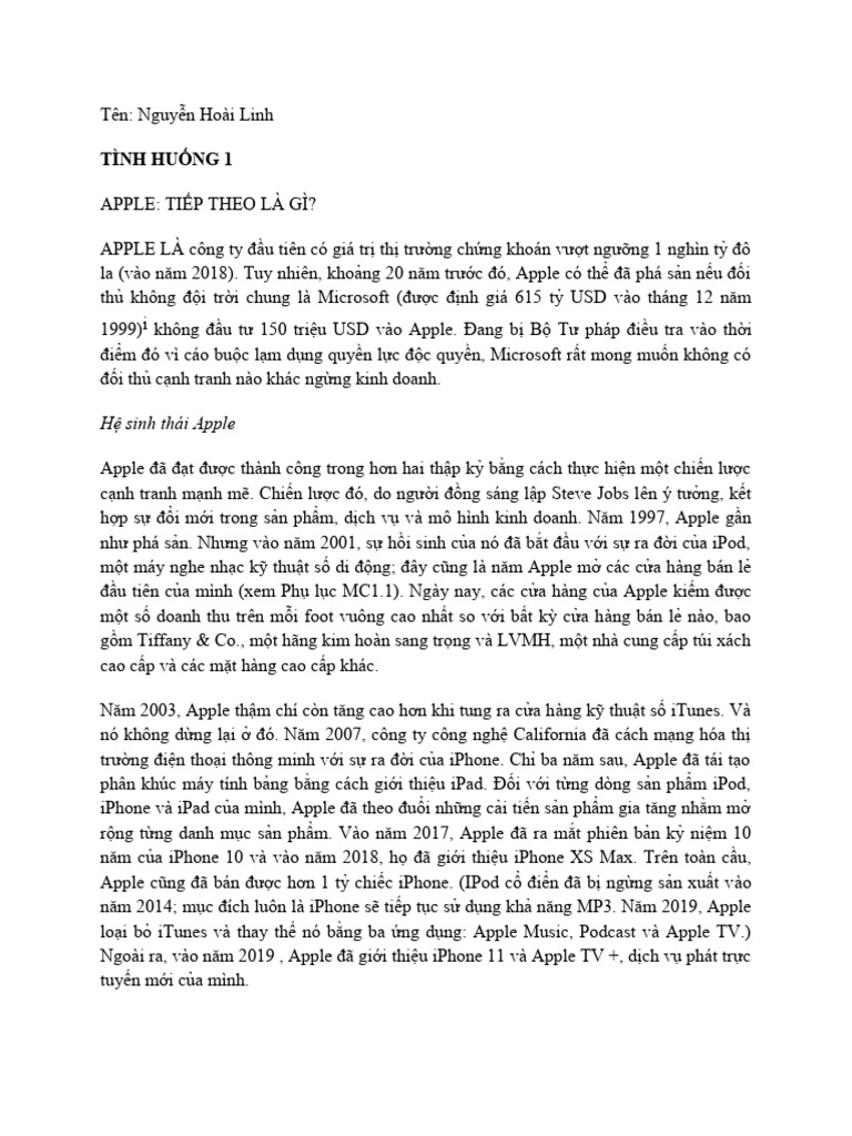 Bài Tập Tình Huống 1-2 Môn QTCL | PDF