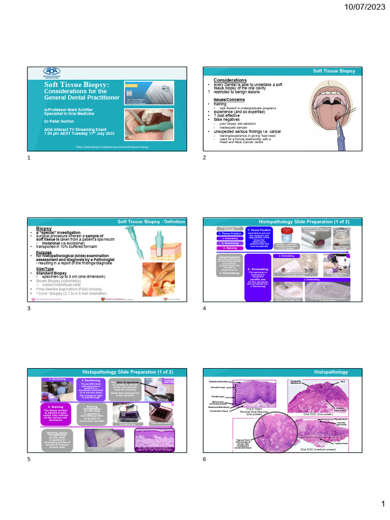 Soft Tissue Biopsy Handout - 1 | PDF | Pathology | Biopsy
