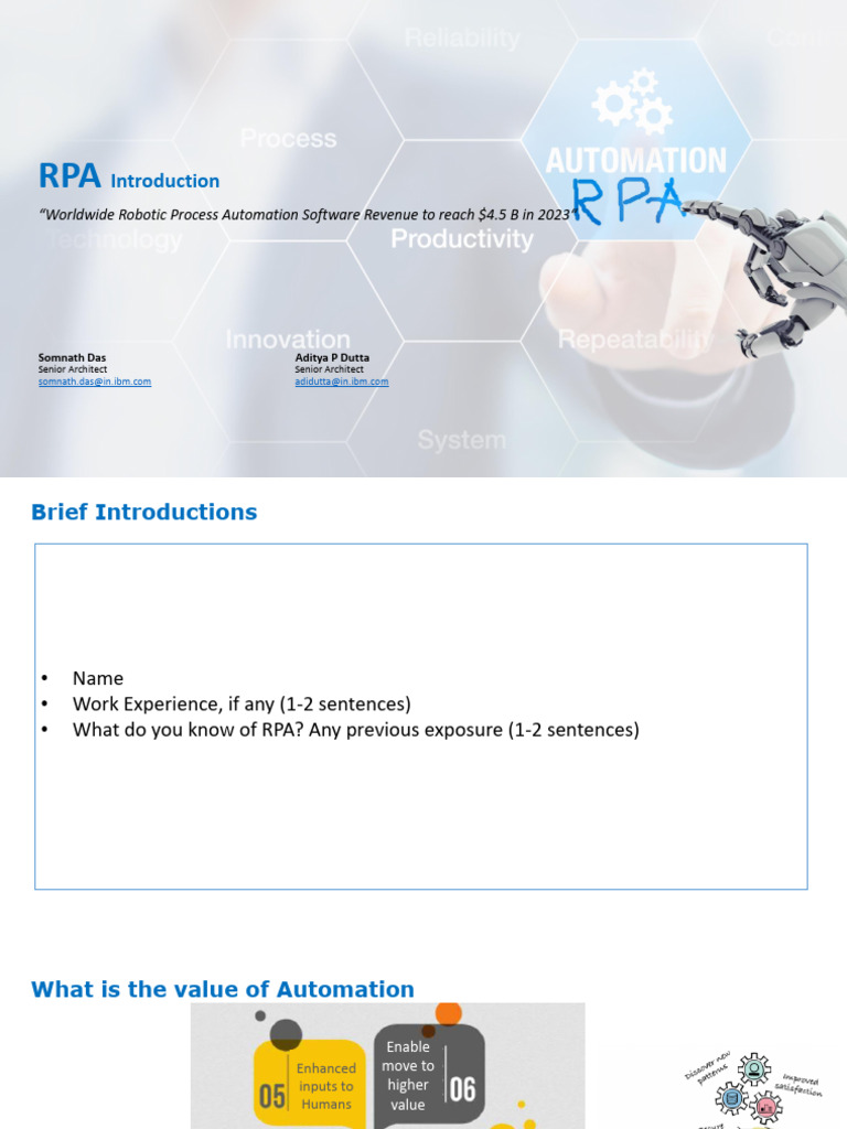 01. RPA Introduction | PDF | Automation | Computing