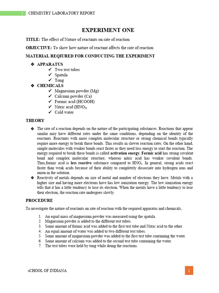 Chemo Lab | PDF | Catalysis | Chemical Reactions