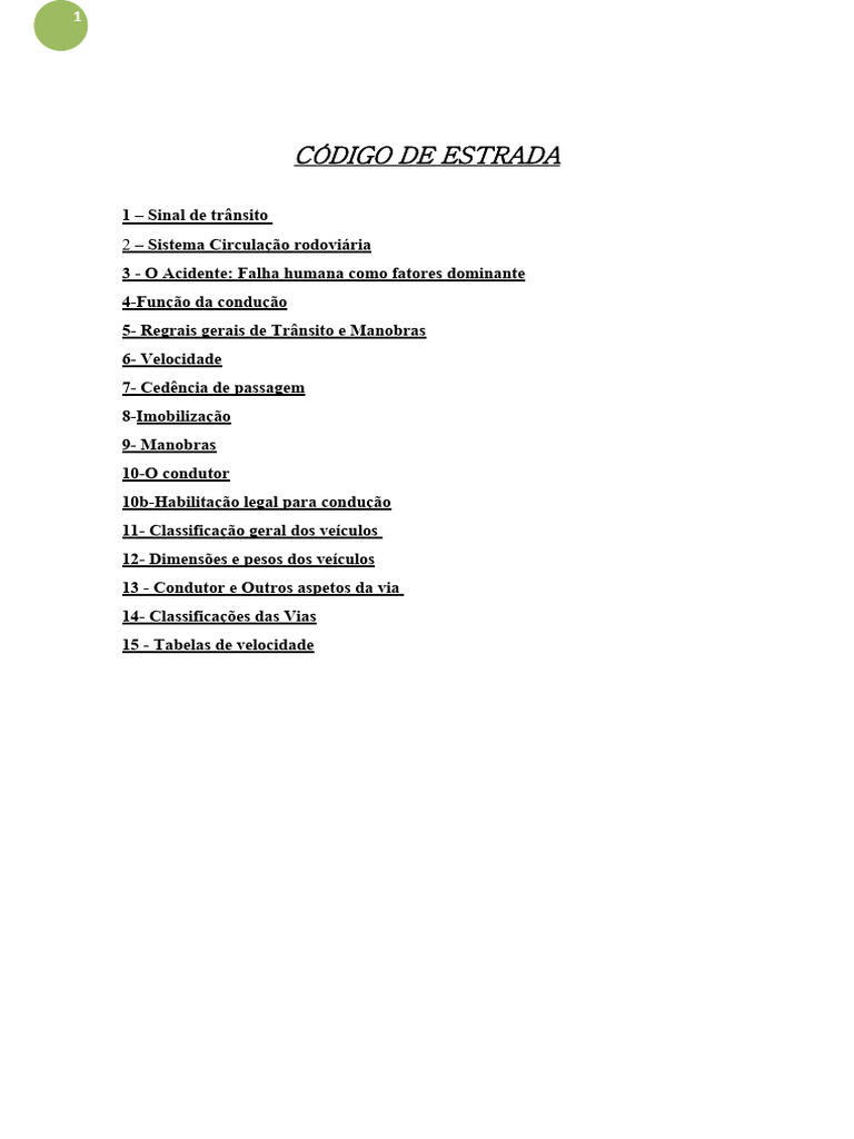 Codigo de Estrada | PDF | Tráfego | Rodovia de acesso controlado