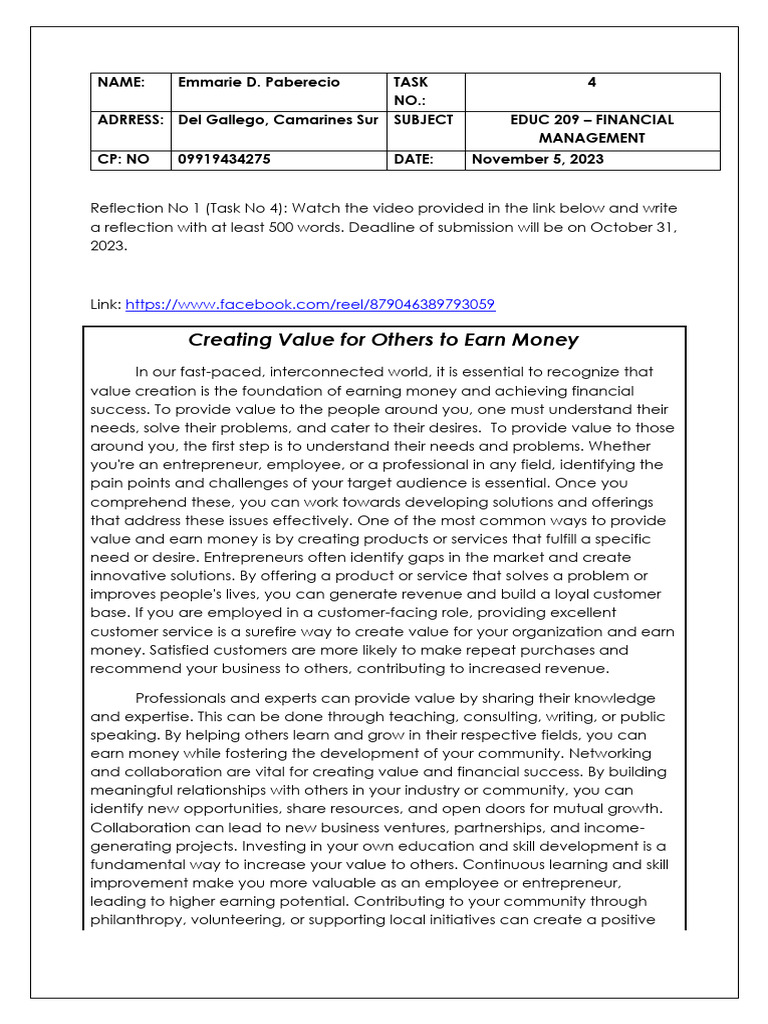 TASK-NO.-4-EDUC-209_Paberecio E. | PDF | Entrepreneurship | Collaboration