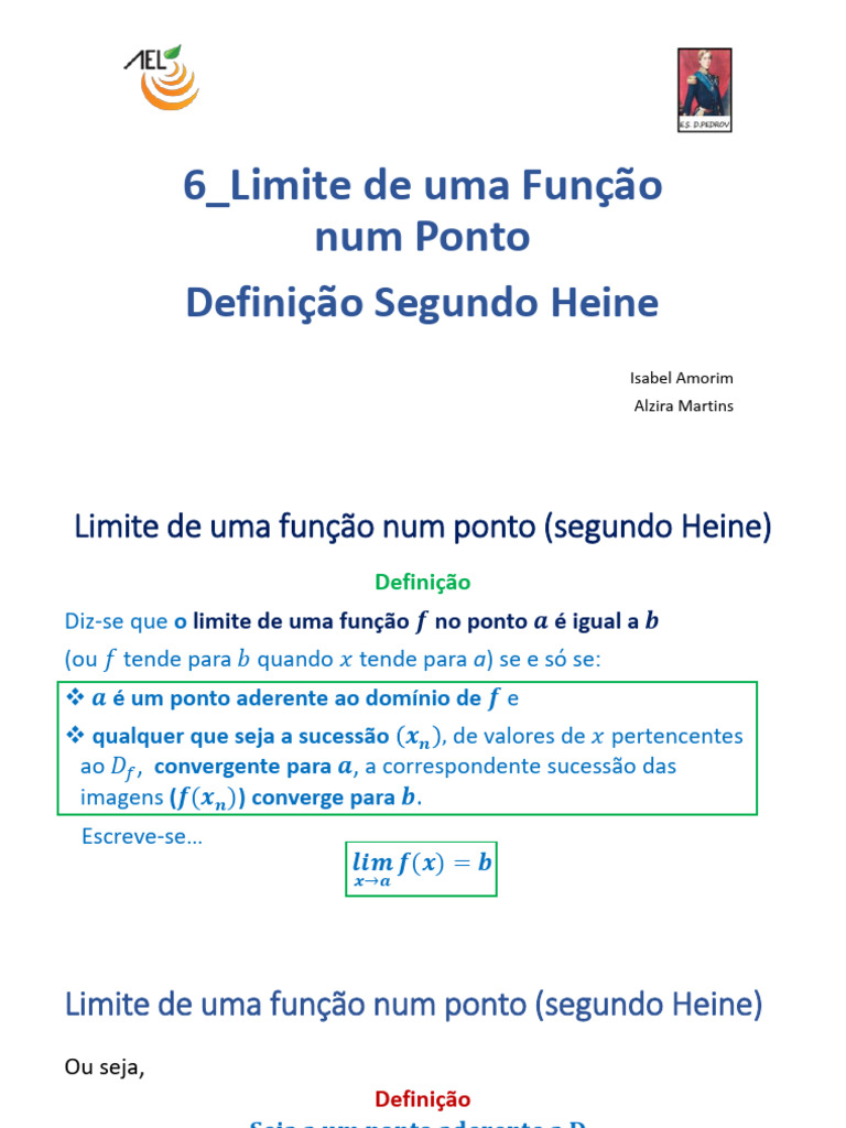 Limite de Função Segundo Heine | PDF | Limite (Matemática) | Função ...