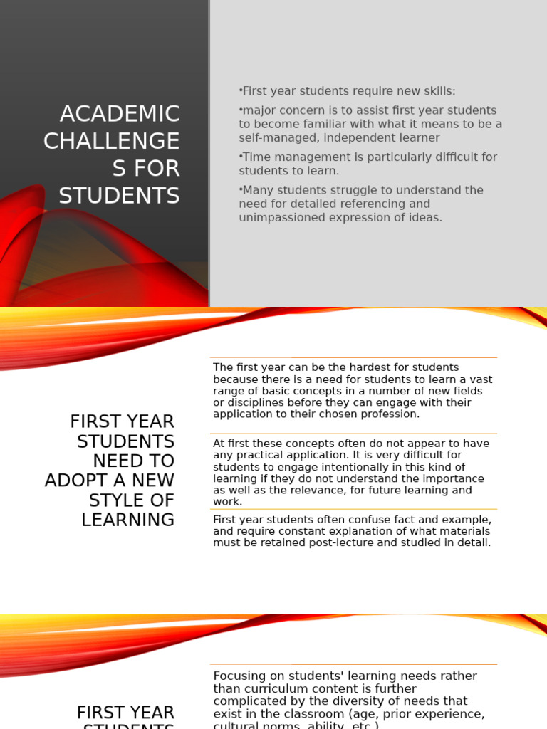 Academic Challenges For Students | PDF | Information | Learning