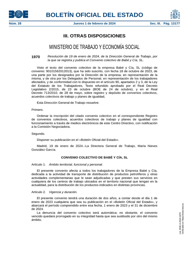 Boe A 2024 1970 | PDF | Jubilación | Derecho laboral