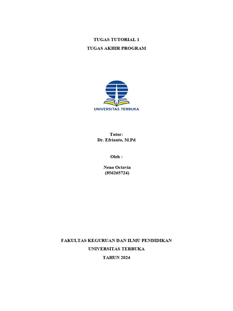 Tugas Tutorial 1 Tap Neno Octavia | PDF