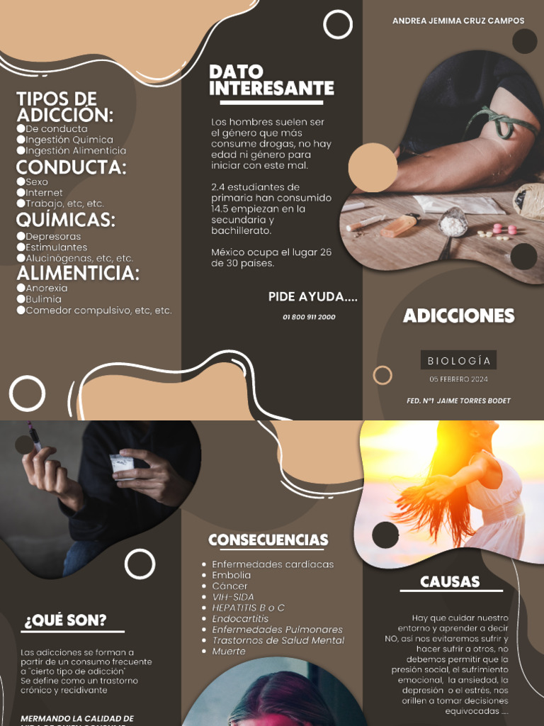Triptico Adicciones | PDF