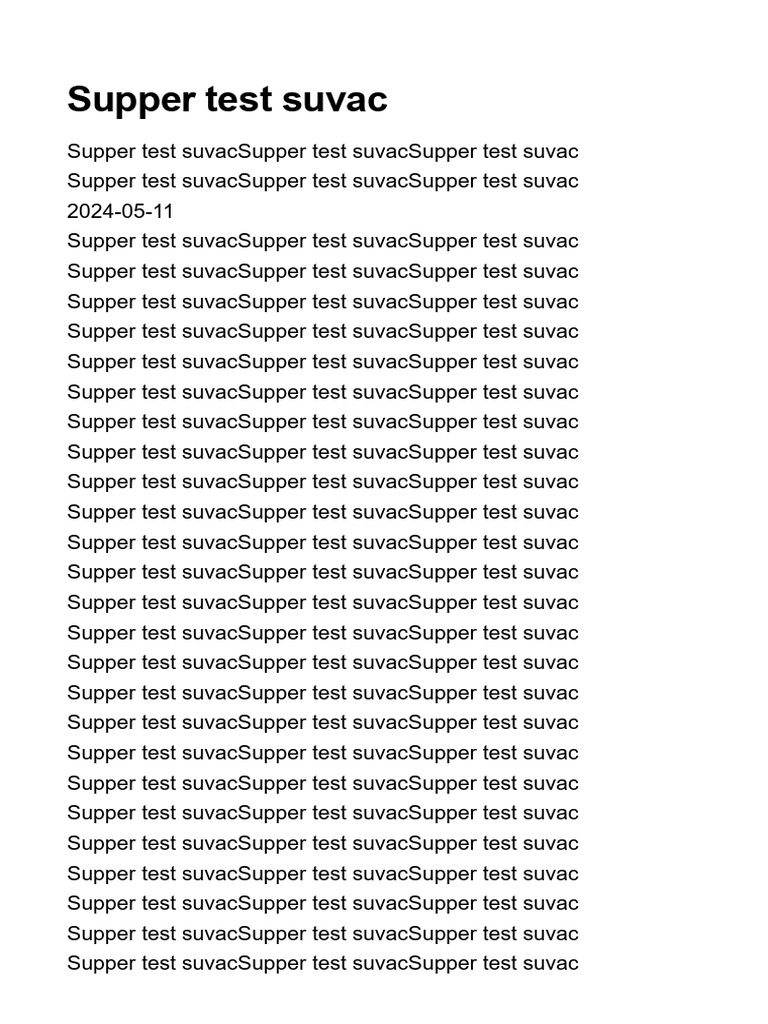 Supper Test Suvac | PDF