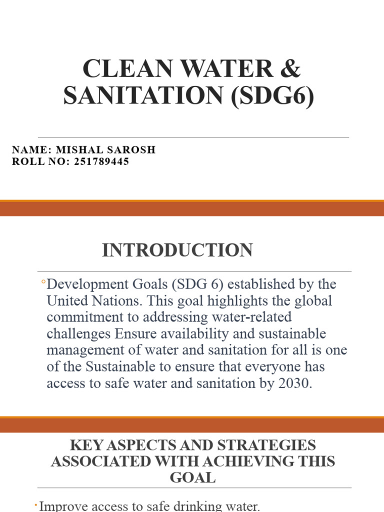 Clean Water & Sanitation (SDG6) | PDF