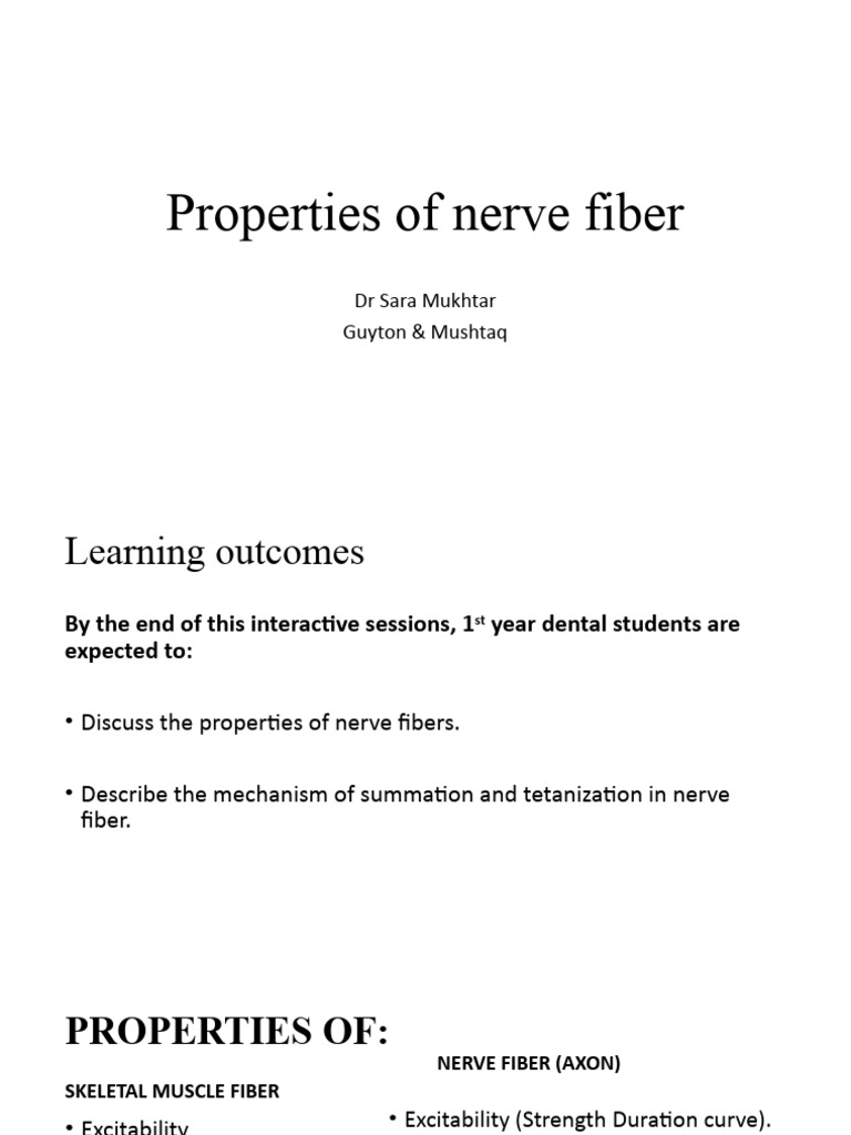 Properties of Nerve Fiber Reading Material With Videos | PDF | Action ...