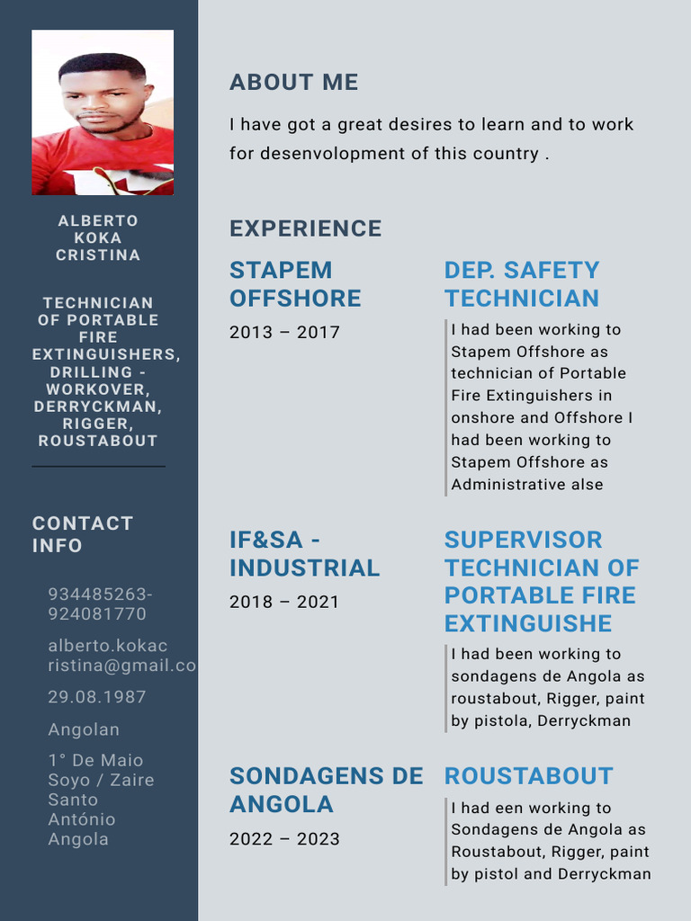 ALBERTO KOKA - Resume-781 | PDF | Angola