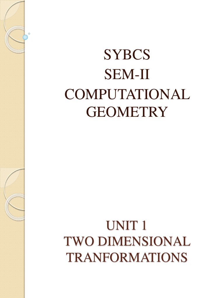 Sybcs Sem-Ii Computational Geometry | PDF
