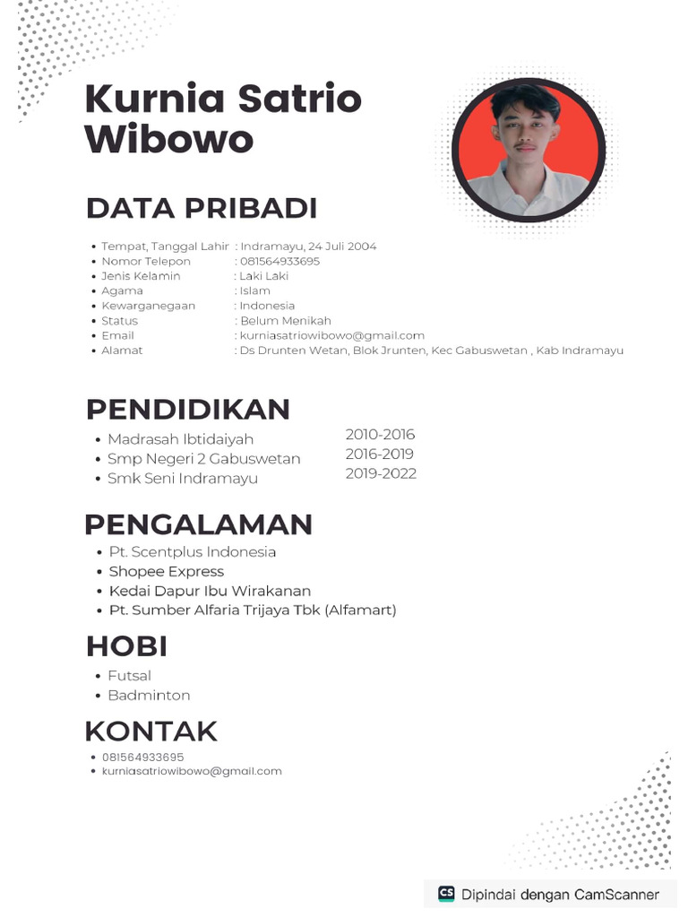 CV Kerja Kurnia Satrio Wibowo | PDF
