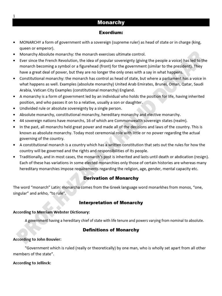 Monarchy | PDF | Monarchy | Heads Of State