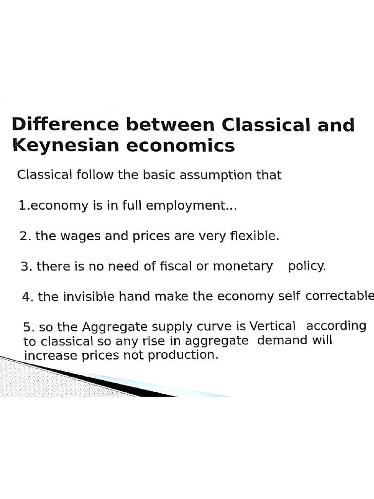 Classical Vs Keynesian | PDF Classical Vs Keynesian | PDF