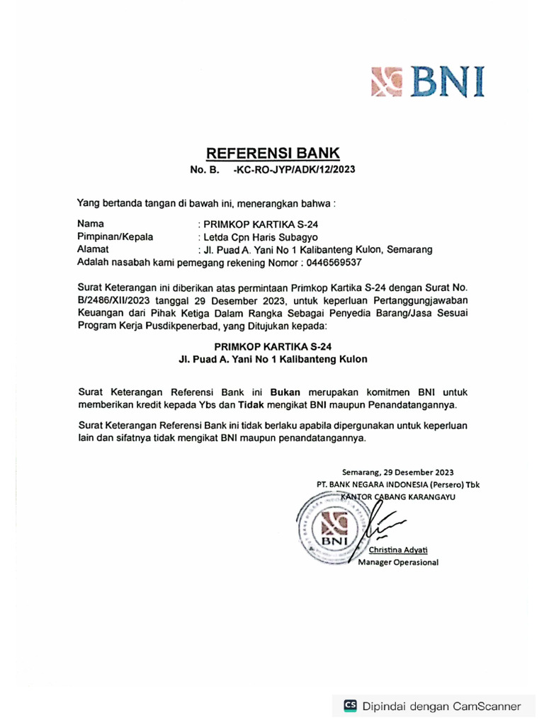 Referensi Bank BNI | PDF