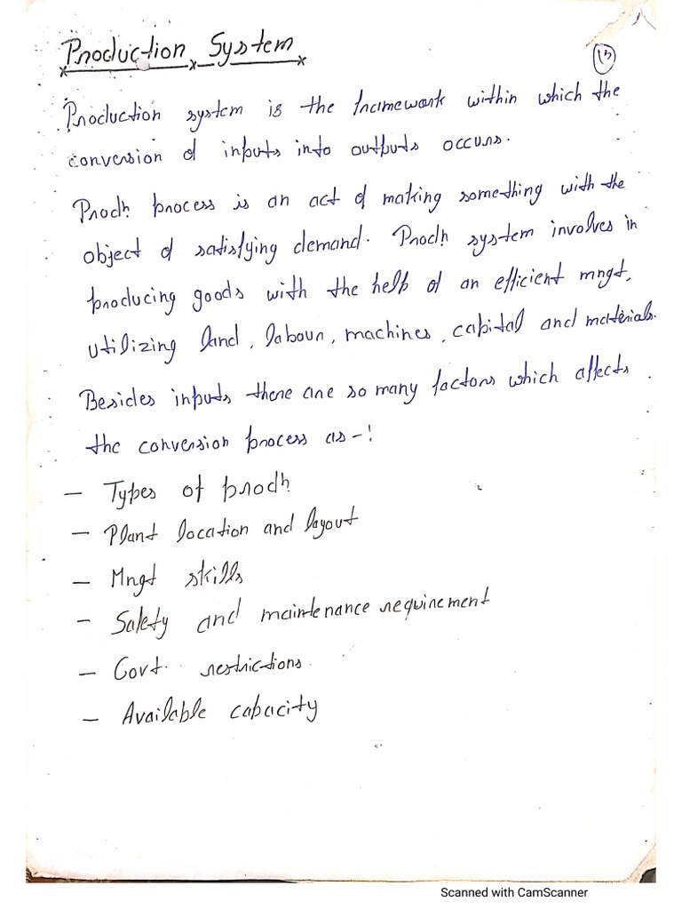 Production System | PDF