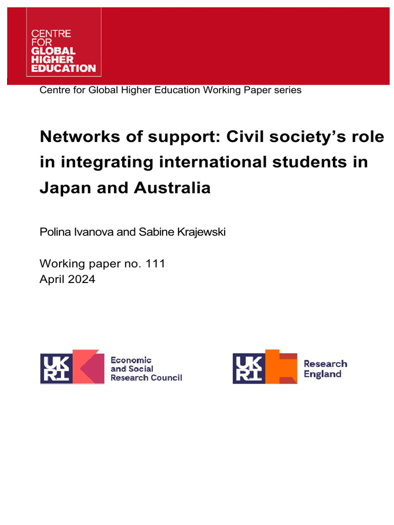 Networks of Support: Civil Society's Role in Integrating International ...