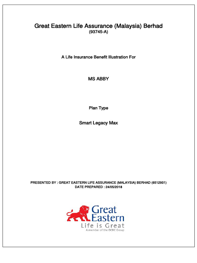 Great Eastern Life Assurance (Malaysia) Berhad: Ms Abby | PDF ...