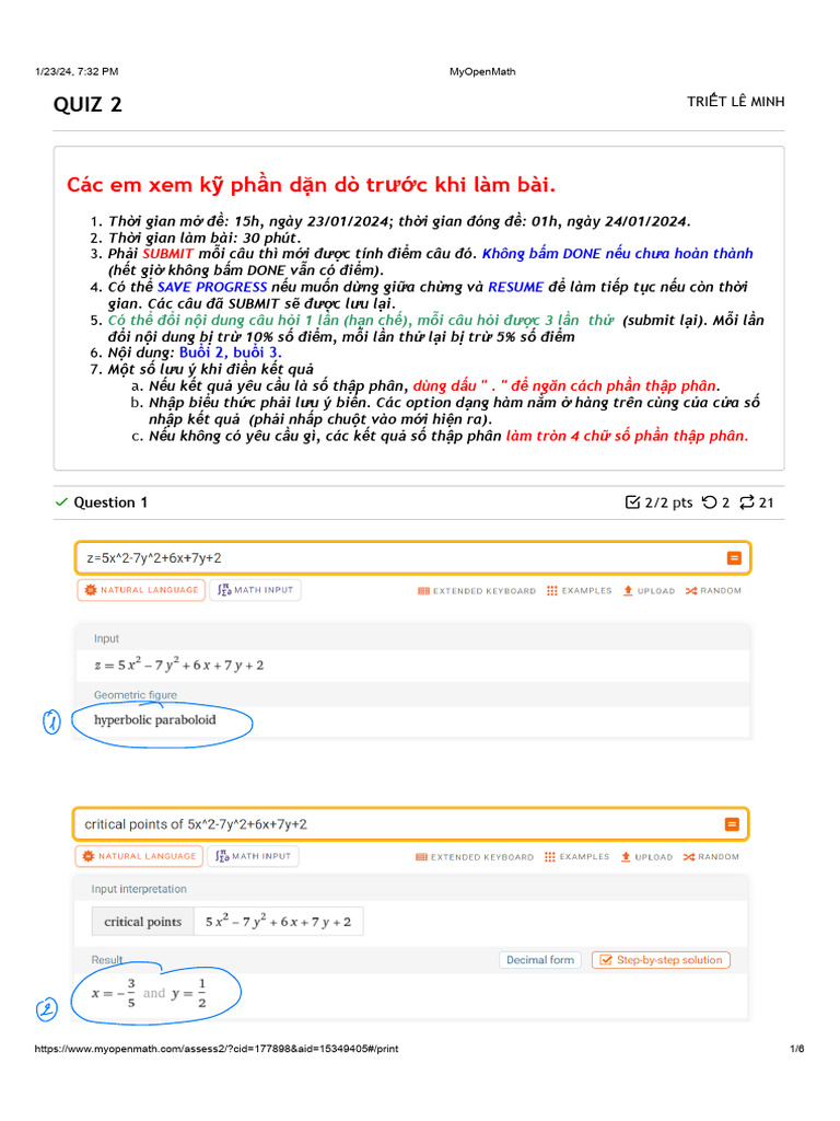 Cô Diễm Quiz 2 L15 Mãi Yêu Anh Quang | PDF