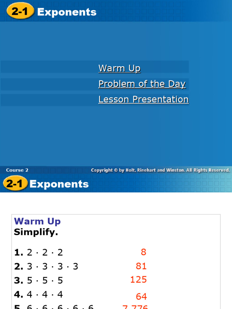 Exponents Pdf Exponentiation